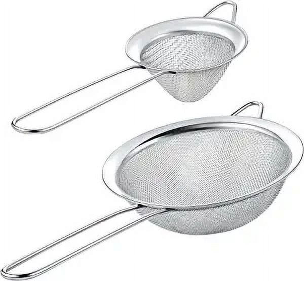 Kafoor Stainless Steel Mesh Strainers Set of 2 - 5.5 inch Large & 3.3 ...