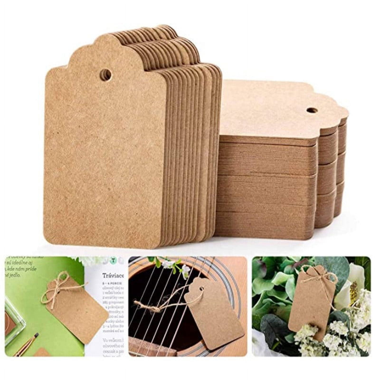 Kafsov 100 PCS Kraft Paper Hang Tags for Gifts, Weddings, and Holidays ...