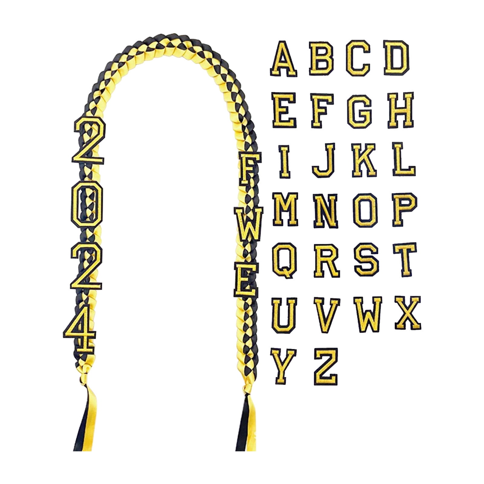 Kafsov 2024 DIY Letter Ribbon Double Layered Graduation Ribbon Flower ...