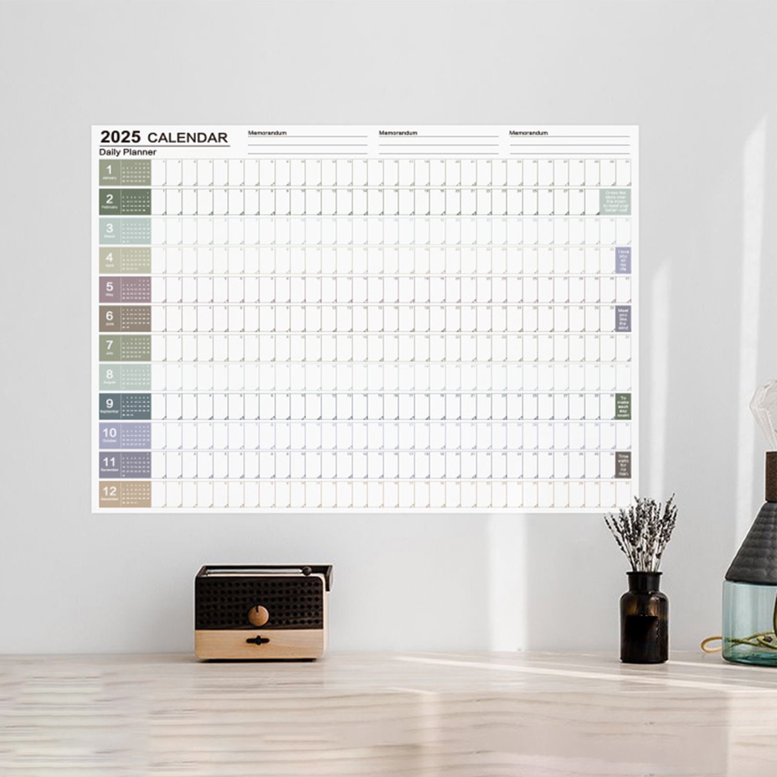 Kafsov 2025 Yearly Calendar Planner with Large Note Sections, Durable ...