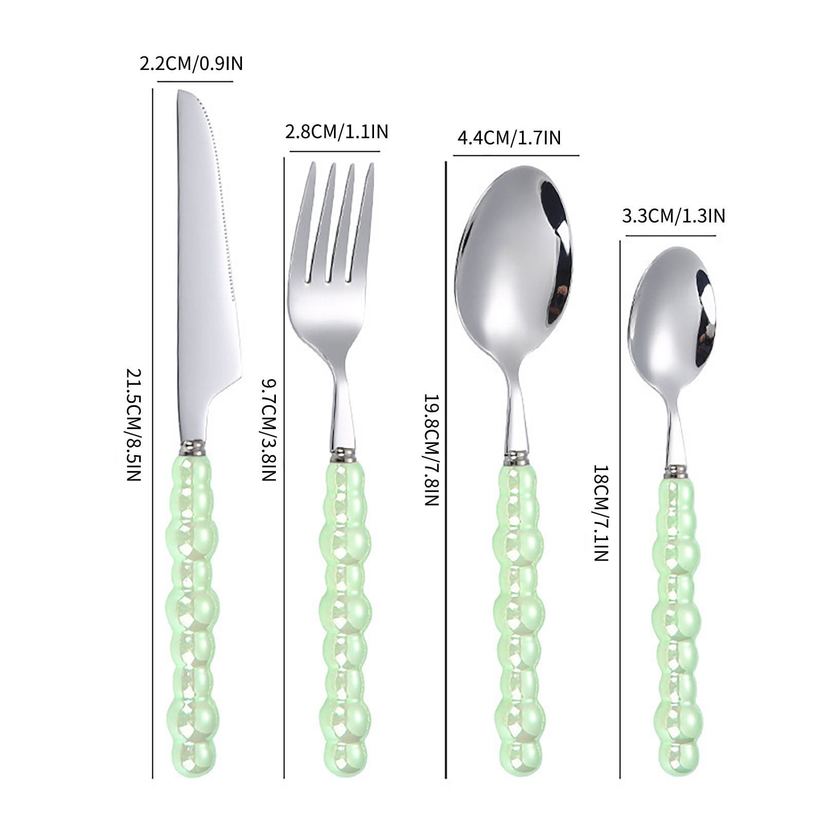 Kafsov 4-Piece Stainless Steel Tableware Set, Unique Modern Design ...