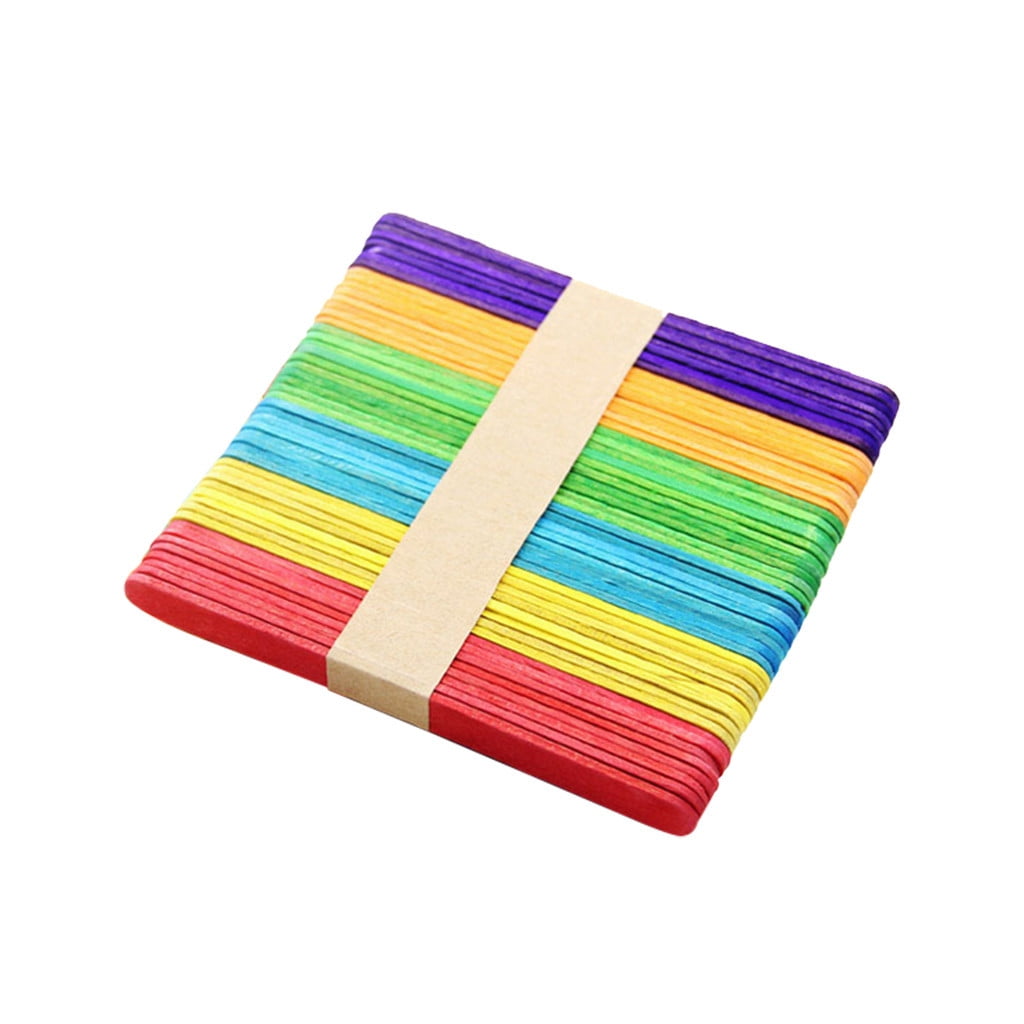 Kafsov 50-Pack Natural Wood Ice Cream Sticks for DIY Crafts and Dessert ...