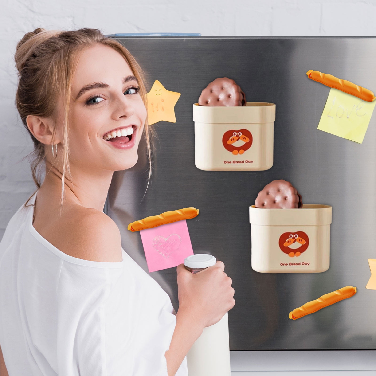 Kafsov Magnetic Storage Box for Fridge, Versatile Sealable Clip, Pen ...