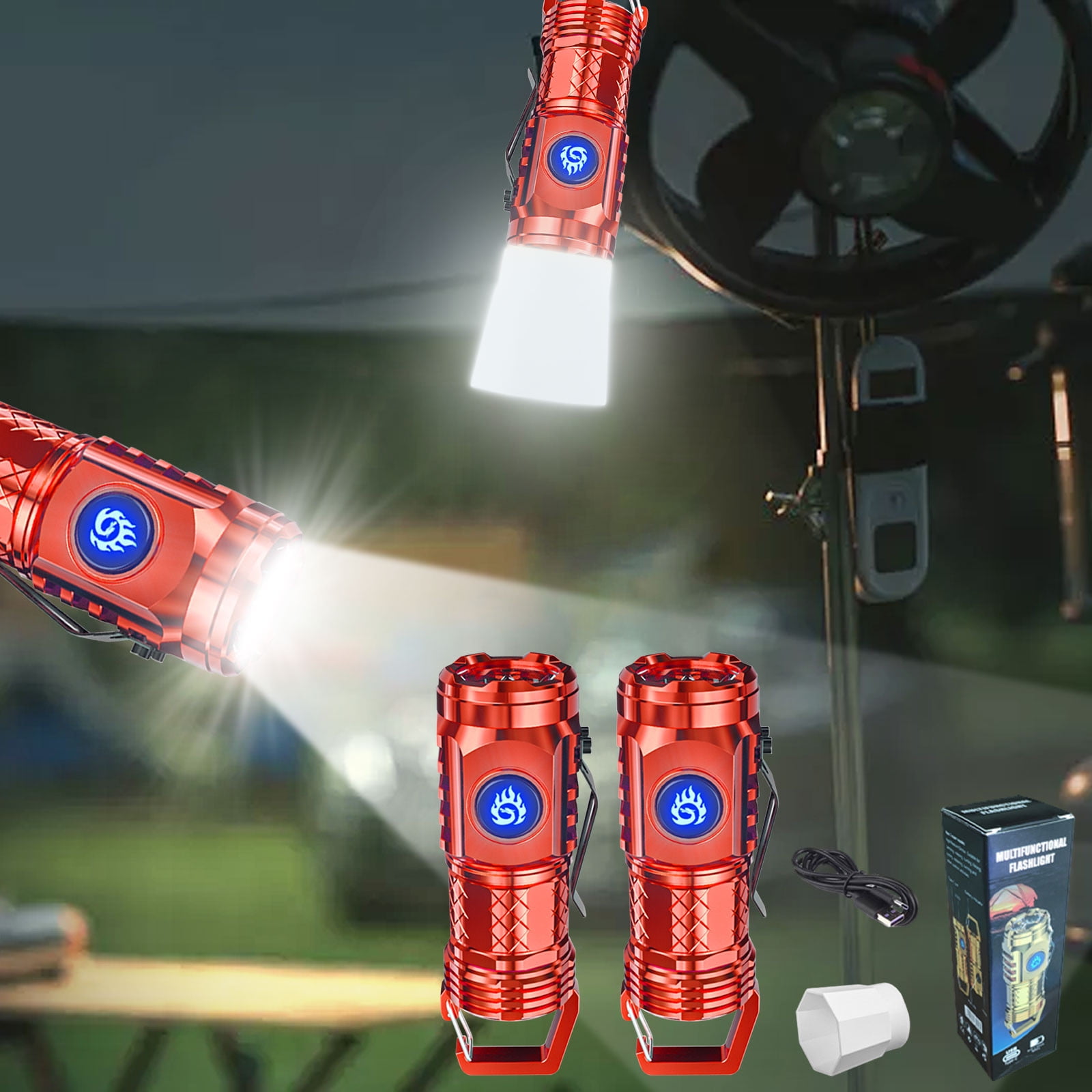 Kafsov Rechargeable Ultra-Bright Triple LED Flashlight, Portable Mini ...