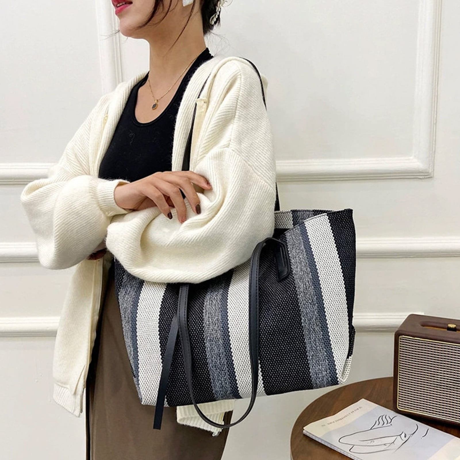 Kafsov Spacious Canvas Tote Handbag, Waterproof, High Capacity ...