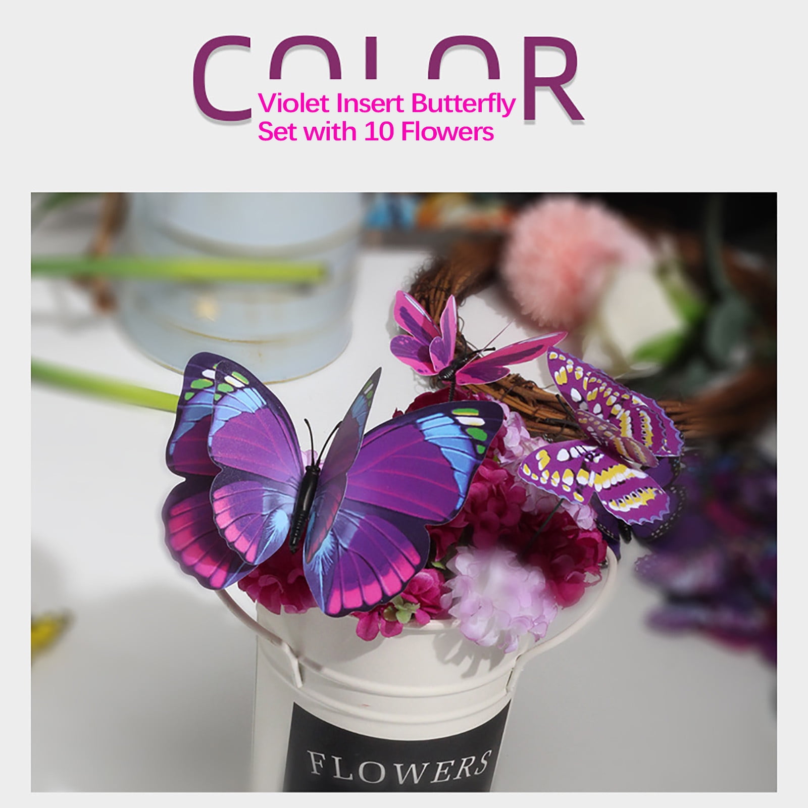 Kafsov Summer Beautiful 3D PVC Insert Rod Vase Set of 10, Lifelike ...