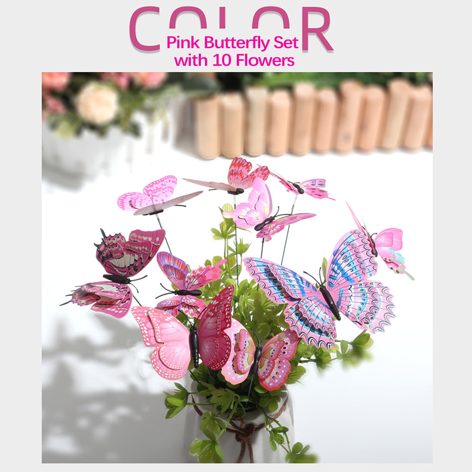 Kafsov Summer Beautiful 3D PVC Insert Rod Vase Set of 10, Lifelike ...