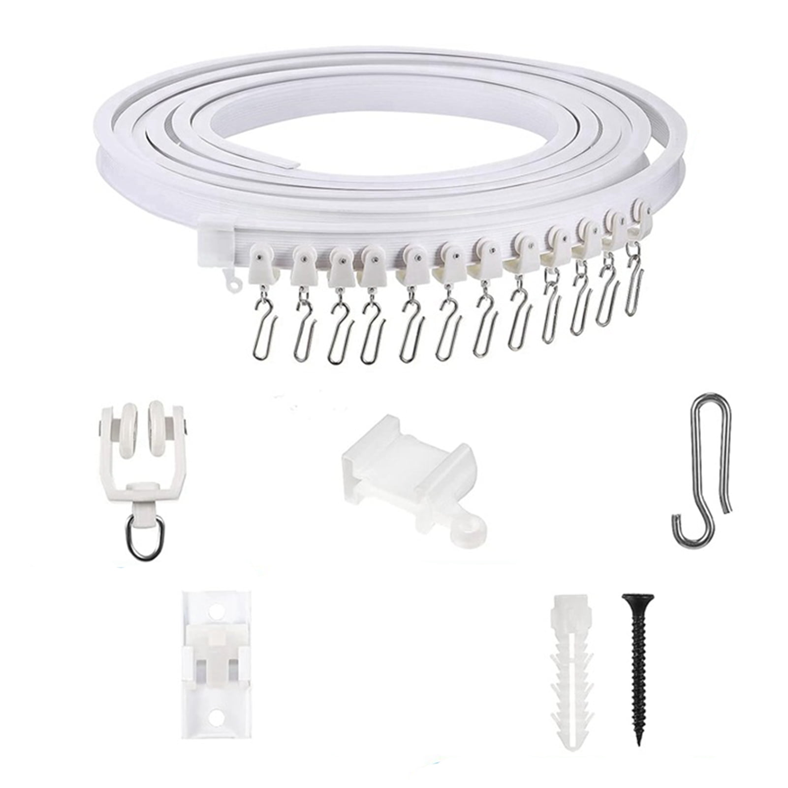 Kafvhsty 1 Set Curtain Track Accessories 1/3/5m Ceiling Curtain Track ...