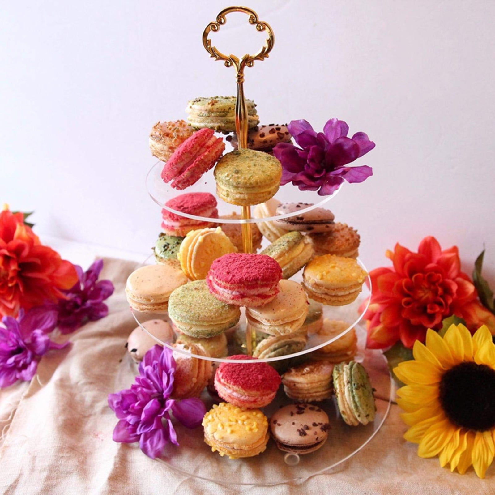 Kafvhsty Dessert Table Display Stand，3 Layers Round Acrylic Cake ...