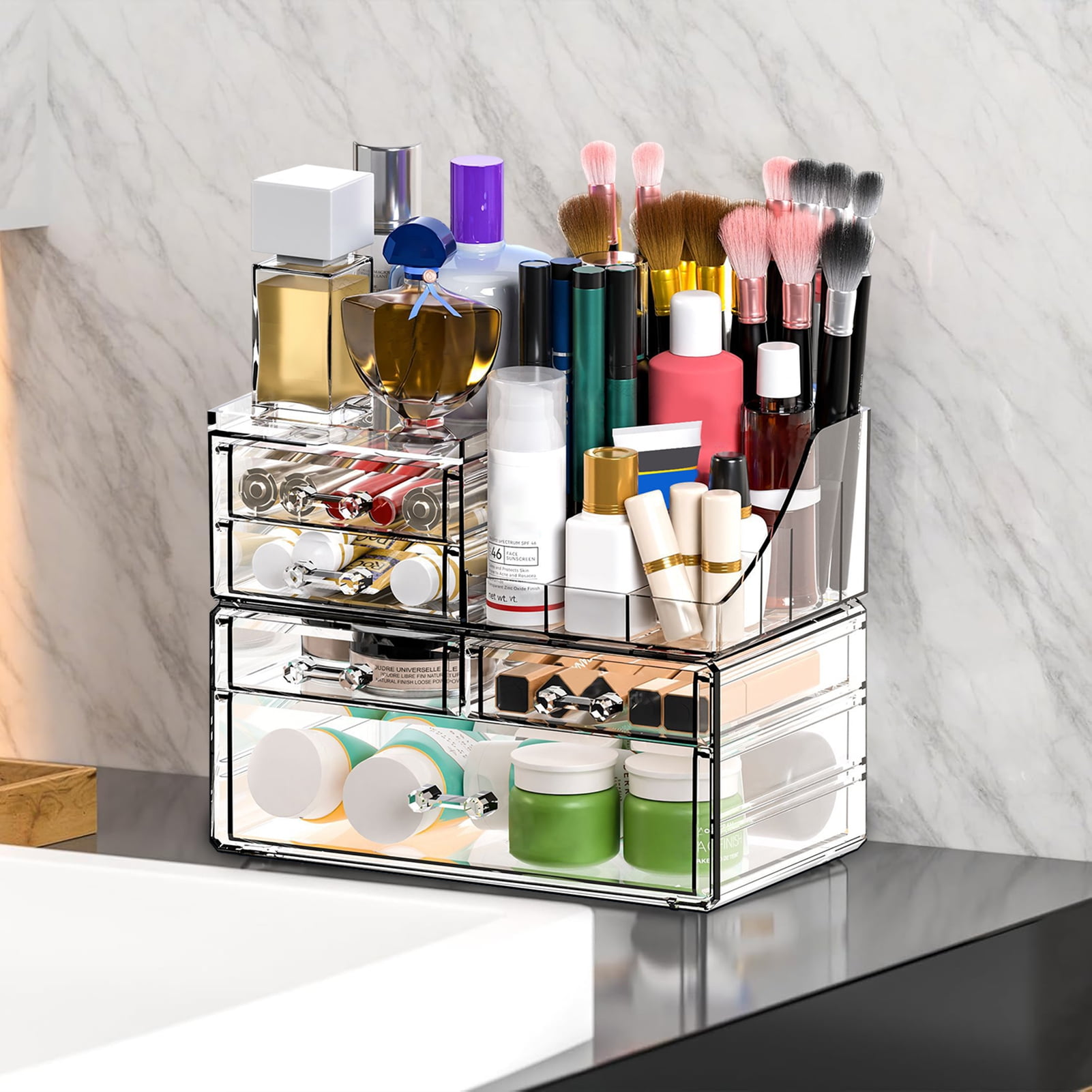Kafvhsty Makeup Organizer & Skincare Organizers,Transparent Makeup ...