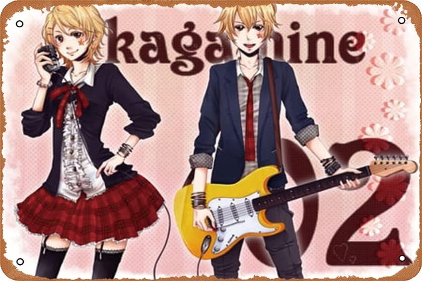 Kagamine Len And Rin Anime 12 X 8 Inch Comic Retro Metal Logo Fun Comic Book Movie Home Farm