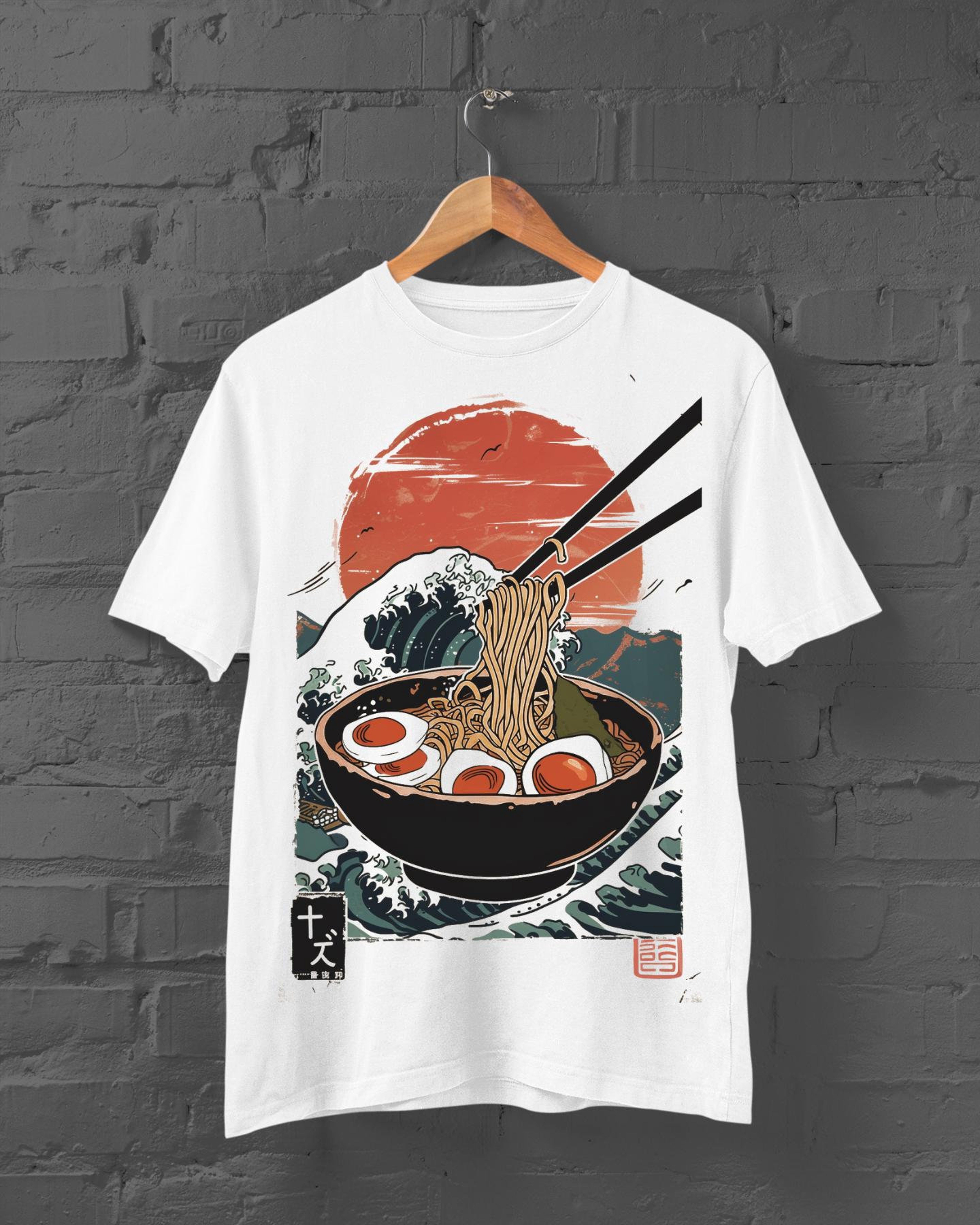Kaganawa Wave Ramen T-Shirt | Ramen Print Tshirt | Harajuku | Y2K Top ...