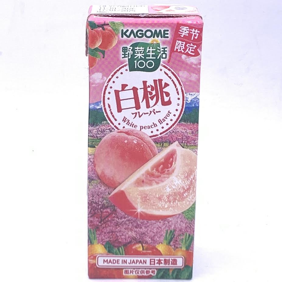 Kagome White Peach Juice Flavor And Vegetable Drink 195ml/12pack - Walmart.com