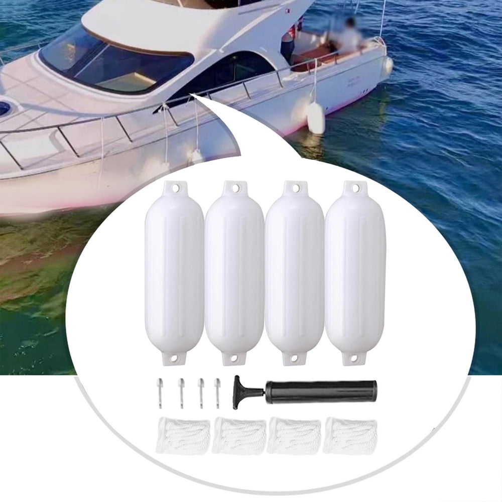 Kagrote 10x30in Inflatable Boat Fenders, 4-Piece Dock Bumpers with ...