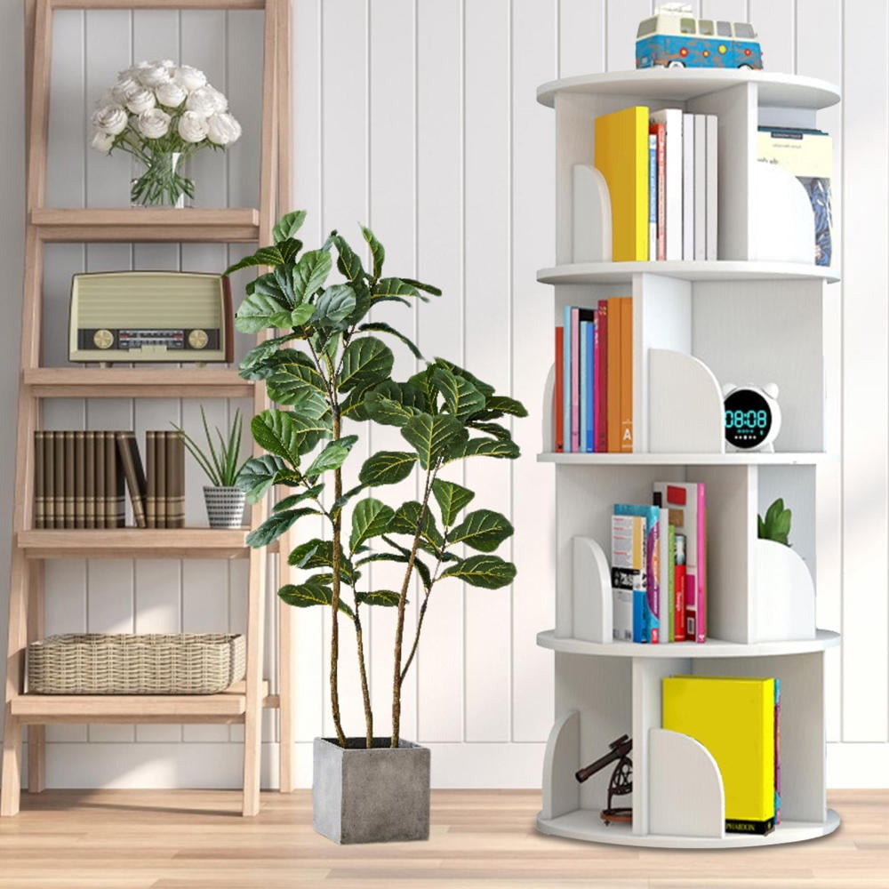 Kagrote 4-Layer 360° Rotating Bookshelf for Kids, 63x15.8x15.8in Space ...