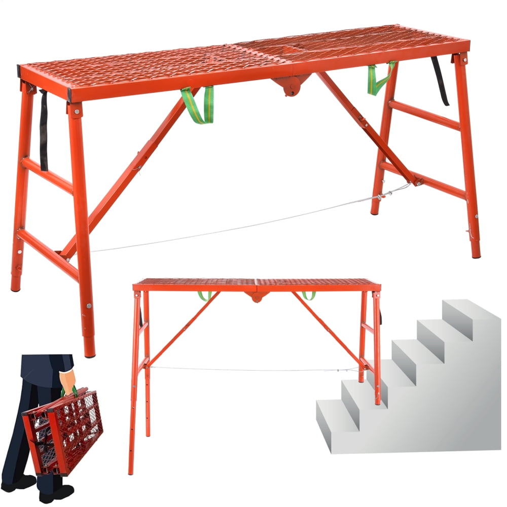 Kagrote Adjustable Scaffolding Equipment, 771Lbs Capacity Foldable Work ...