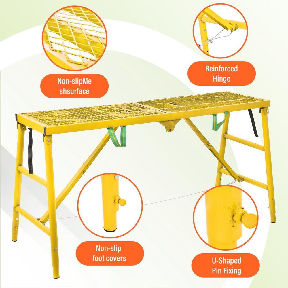 Kagrote Adjustable Scaffolding Equipment, 771Lbs Capacity Foldable Work ...