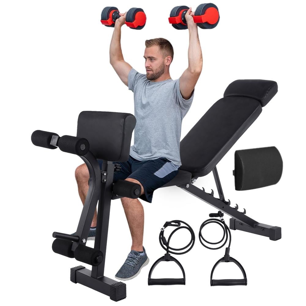 Kagrote Foldable Steel Weight Bench with Soft Foam Cushion, 5-Level ...