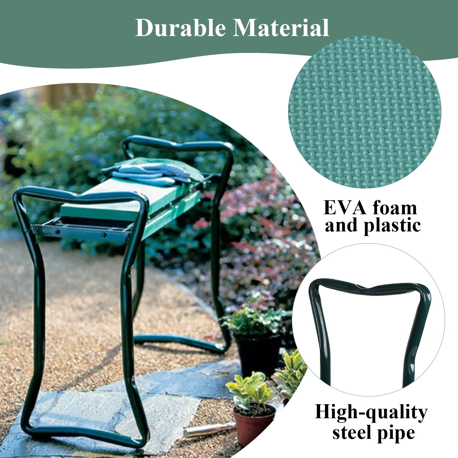 Kagrote Garden Soft Kneeling Stool with 2 Handles, Folding Kneeling ...