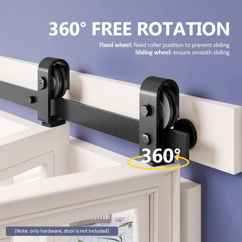 Kagrote Sliding Door Rail Barn Carbon Steel Hardware Kits Set Rail ...