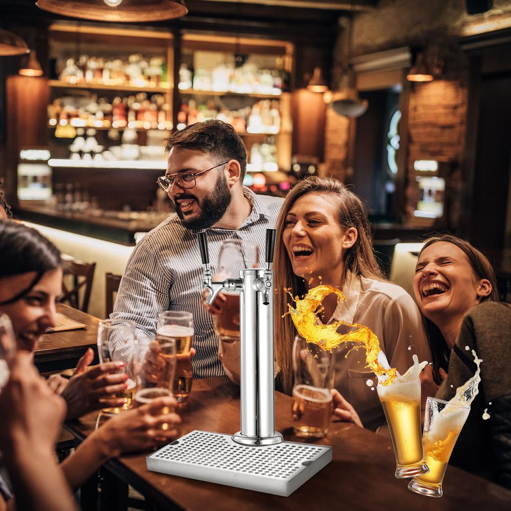 Kagrote Stainless Steel Beer Tower Kit, Double-Faucet Dispensing System ...