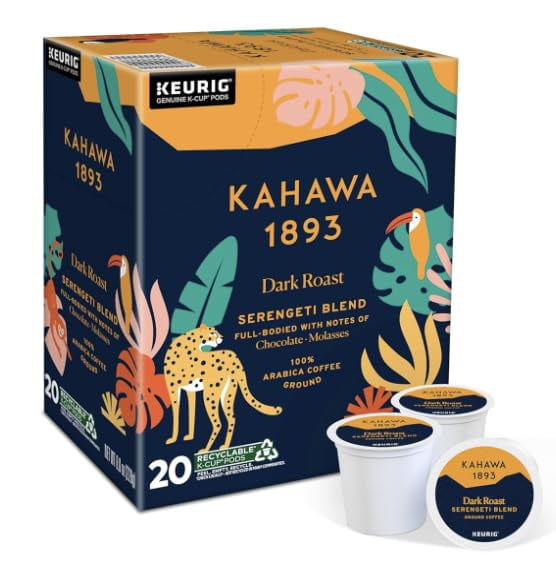 Kahawa 1893 Coffee Dark Roast K-Cup Pods for Keurig Brewers - Serengeti ...