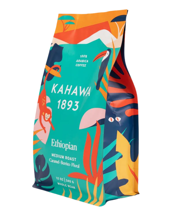 Kahawa 1893 - Coffee Whole Bean Medium Roasted Ethiopian - Case of 6-12 ...