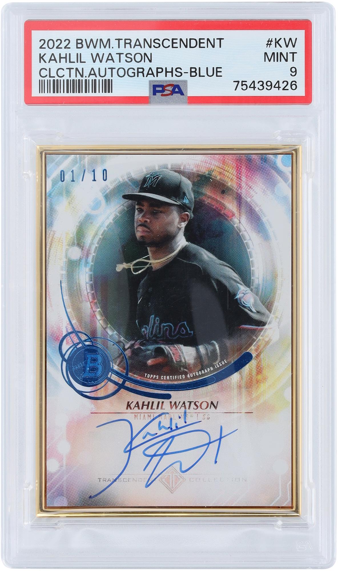 Kahlil Watson Miami Marlins Autographed 2022 Bowman Transcendent Gold ...
