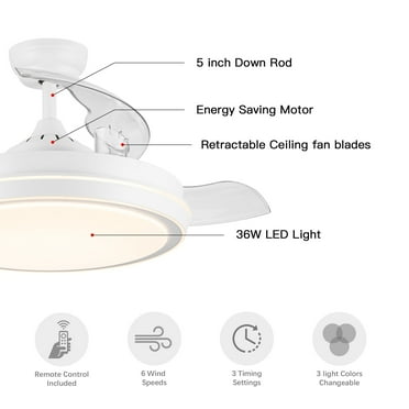 Honeywell Carnegie Ceiling Fan, Quiet Motor and Remote Control, 52 ...
