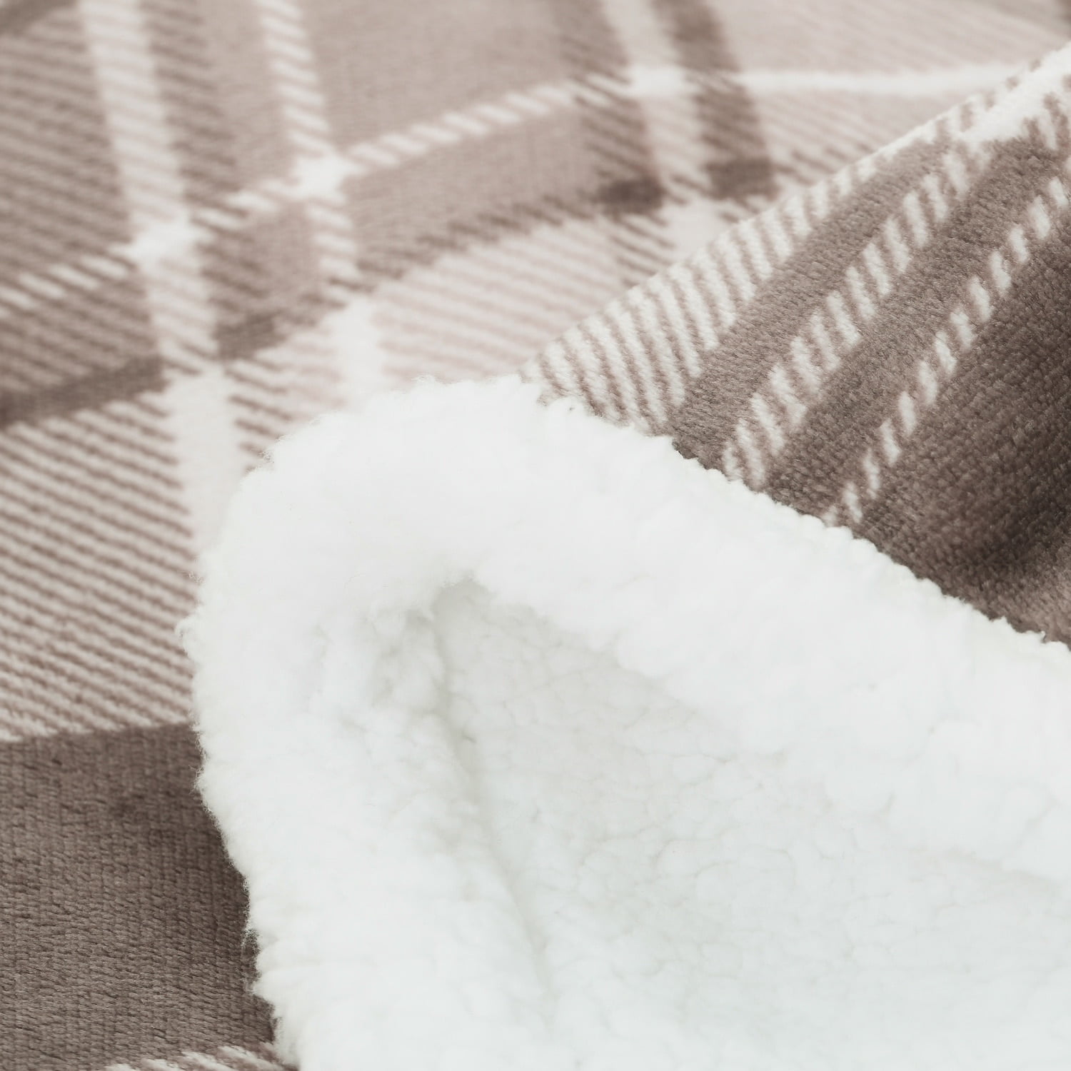 Kahomvis 50 in. x 60 in. Plaid Flannel Sherpa Throw Blanket,2 Pack ...