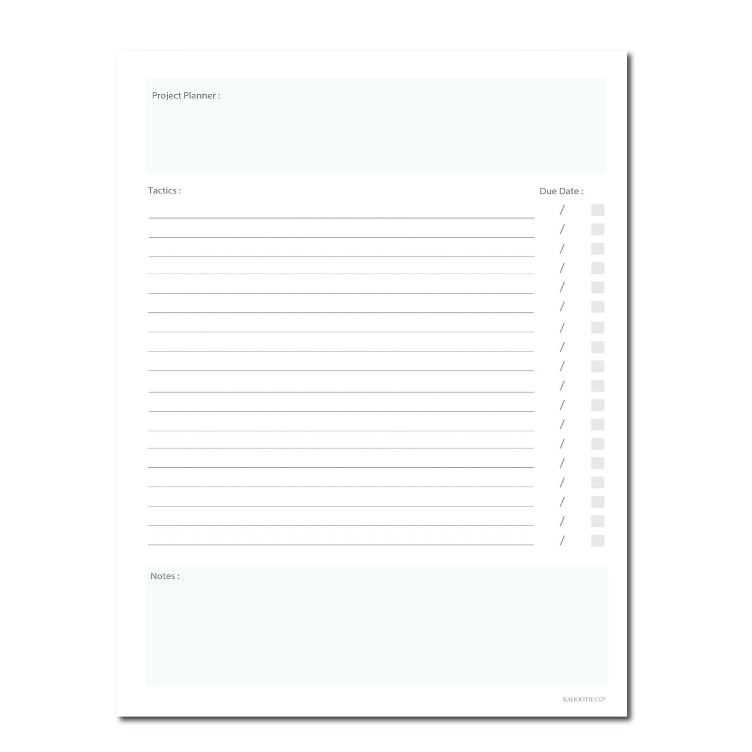 Kahootie Co. Kahootie Co Project Planner Notepad 8.5"" x 11"" 50 sheets ...