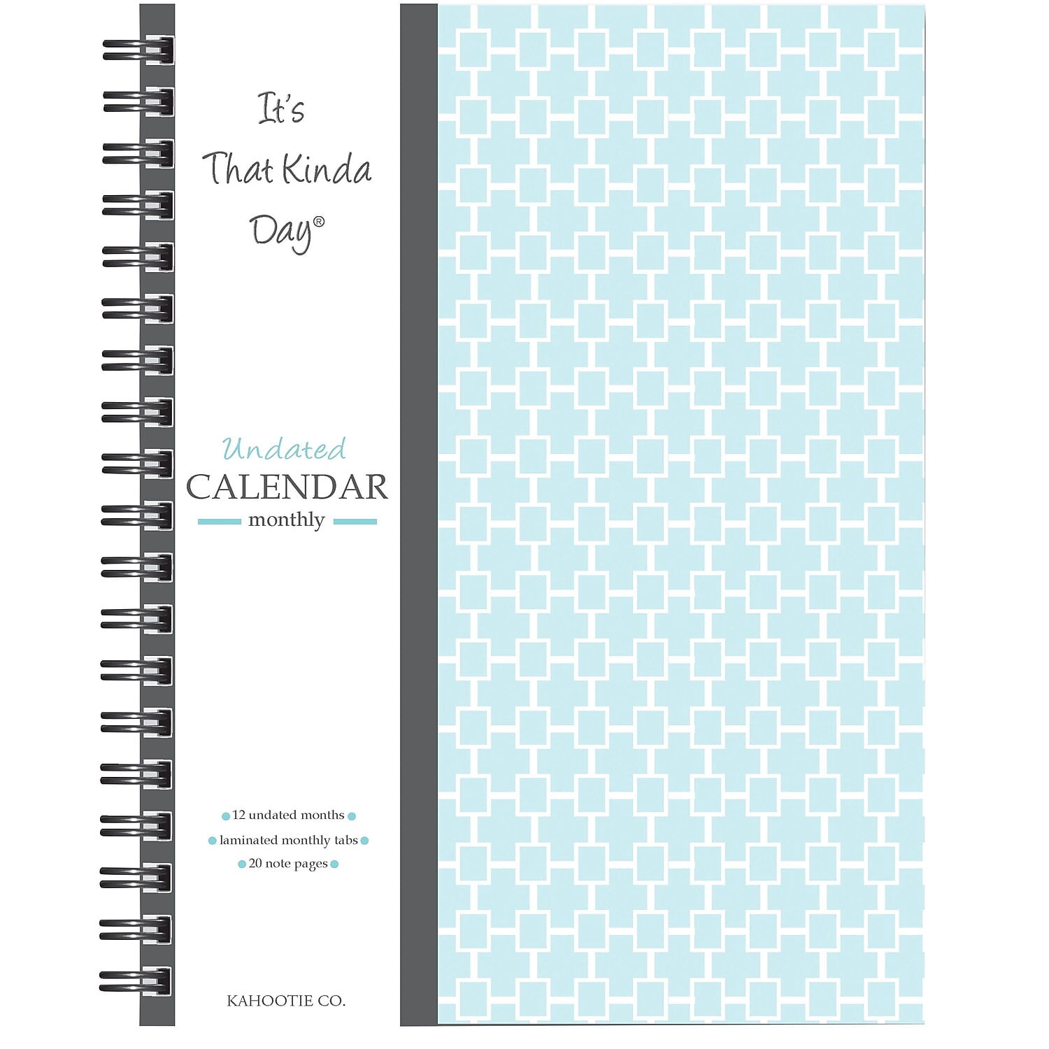 Kahootie Co. Kahootie Co Undated Monthly Calendar 9" x 11.5" Teal ...
