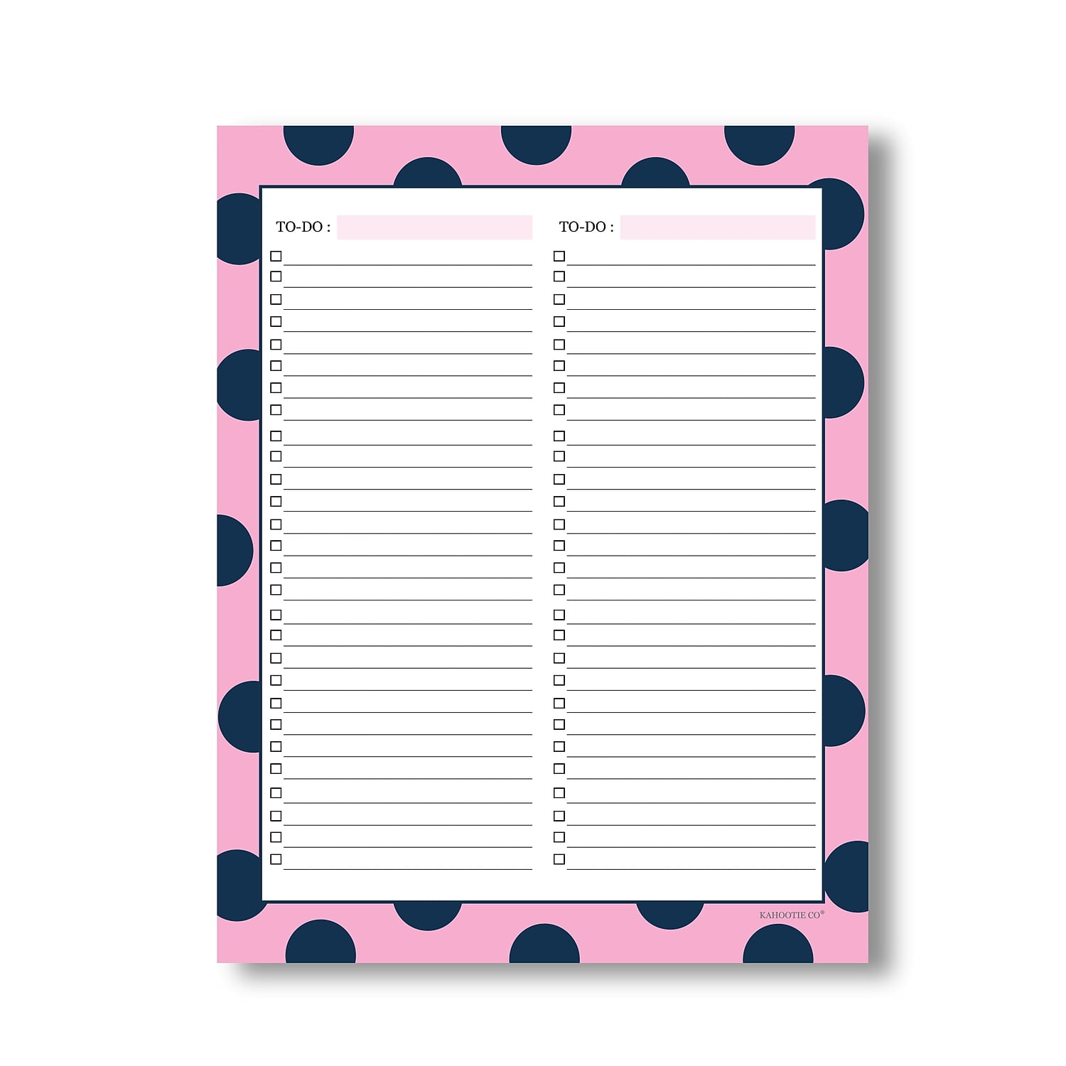 Kahootie Co Two Category To Do List Notepad, Premium Quality Paper, 8.5 ...