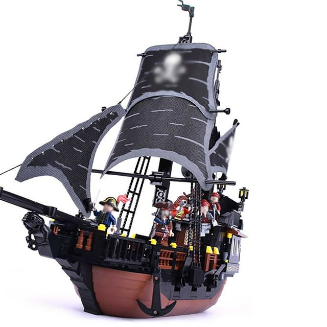 Kahopy Pirates Ship Model Building Blocks Kits, Black Ship Model ...