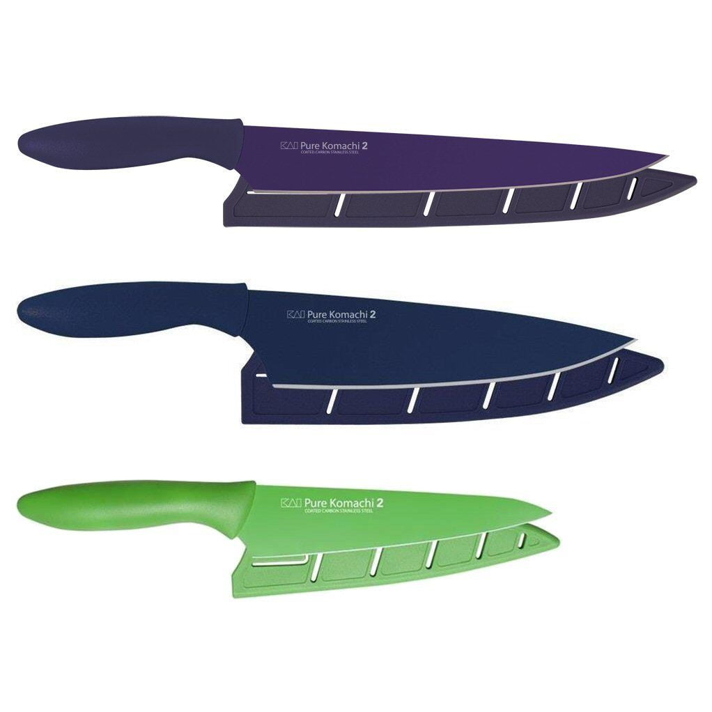 Kai Pure Komachi 2 3pc Knife Set, 9" Carving, 8" Cook's, 6" Utility ...