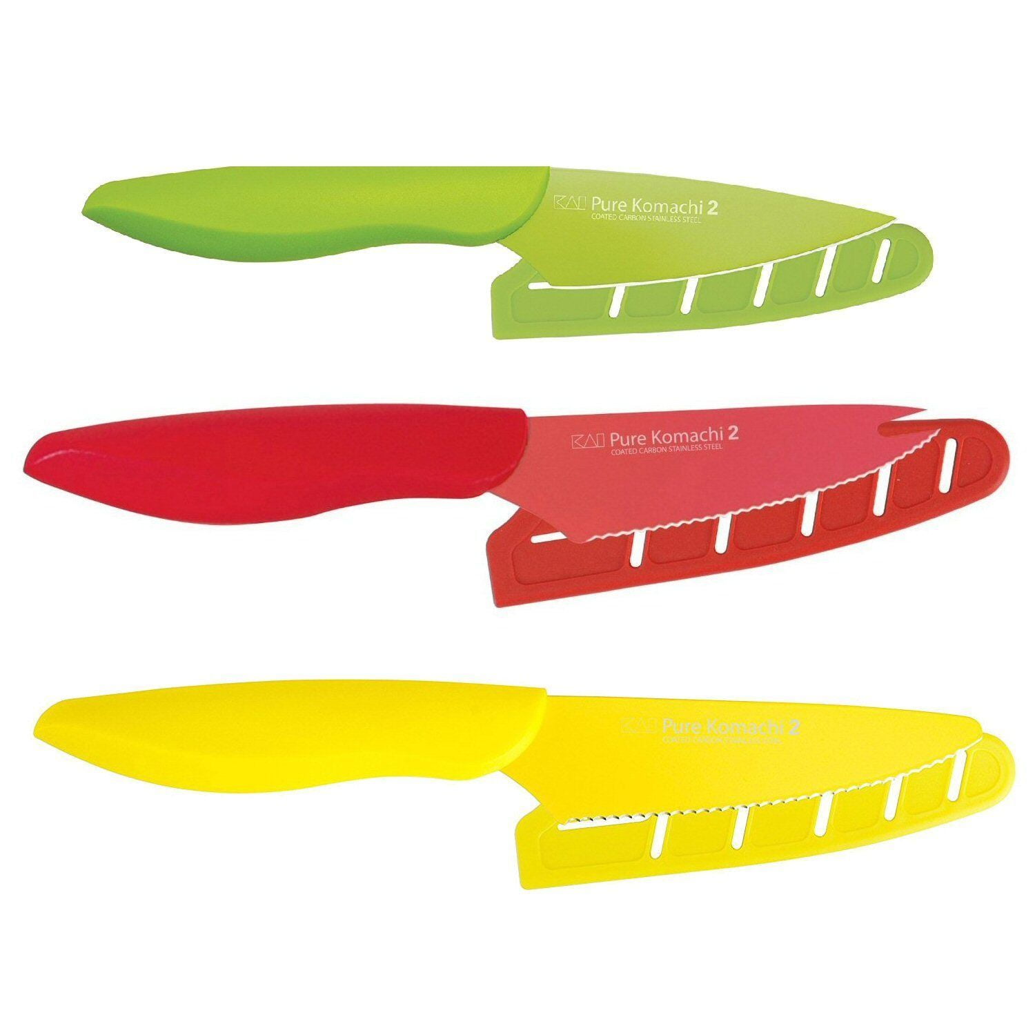 Kai Pure Komachi 2 3pc Prep Knife Set - 3.5" Paring, 4" Tomato & 4 ...