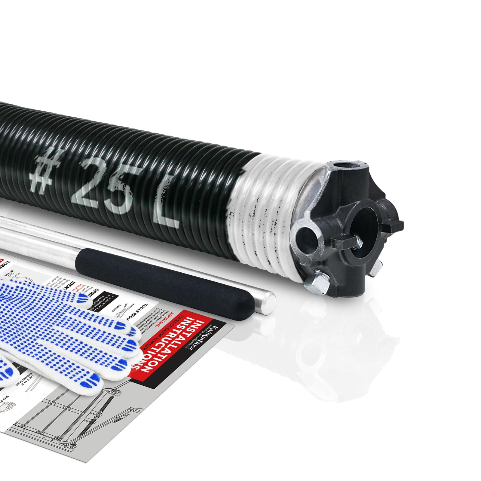 KaiMinDogz Left Hand Wind (Black Cone) 2" Garage Door Torsion Spring ...
