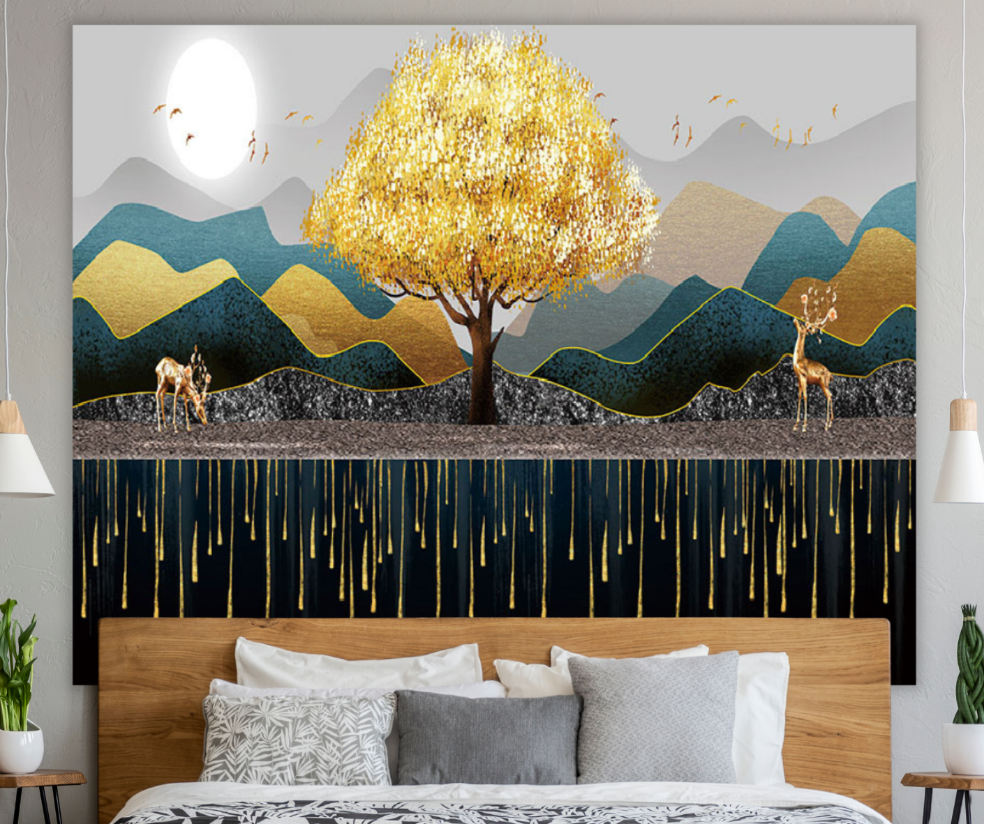 KaiSha LED Tapestry Wall Hanging Modern Art Décor Home Decoration ...
