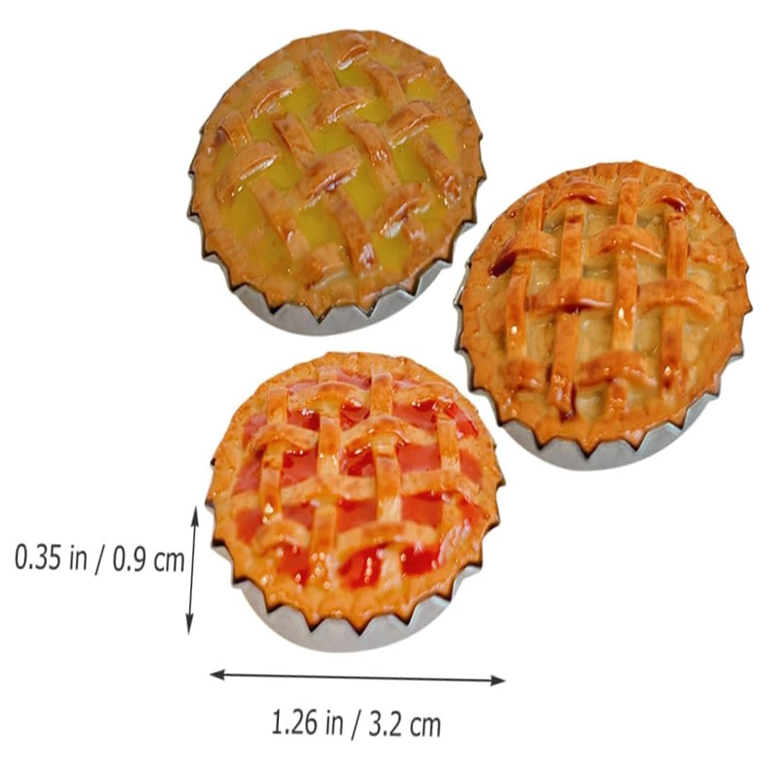KaiXunRui 3pcs Miniature Doll House Fake Food Pies Miniature Doll House ...