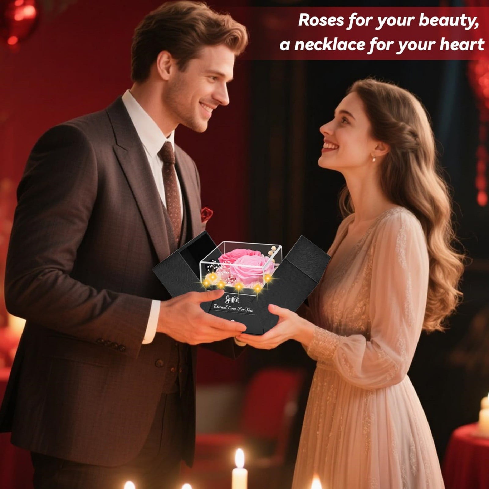 KaiXunRui Mom Gifts Preserved Roses in A Box Preserved Rose with ...