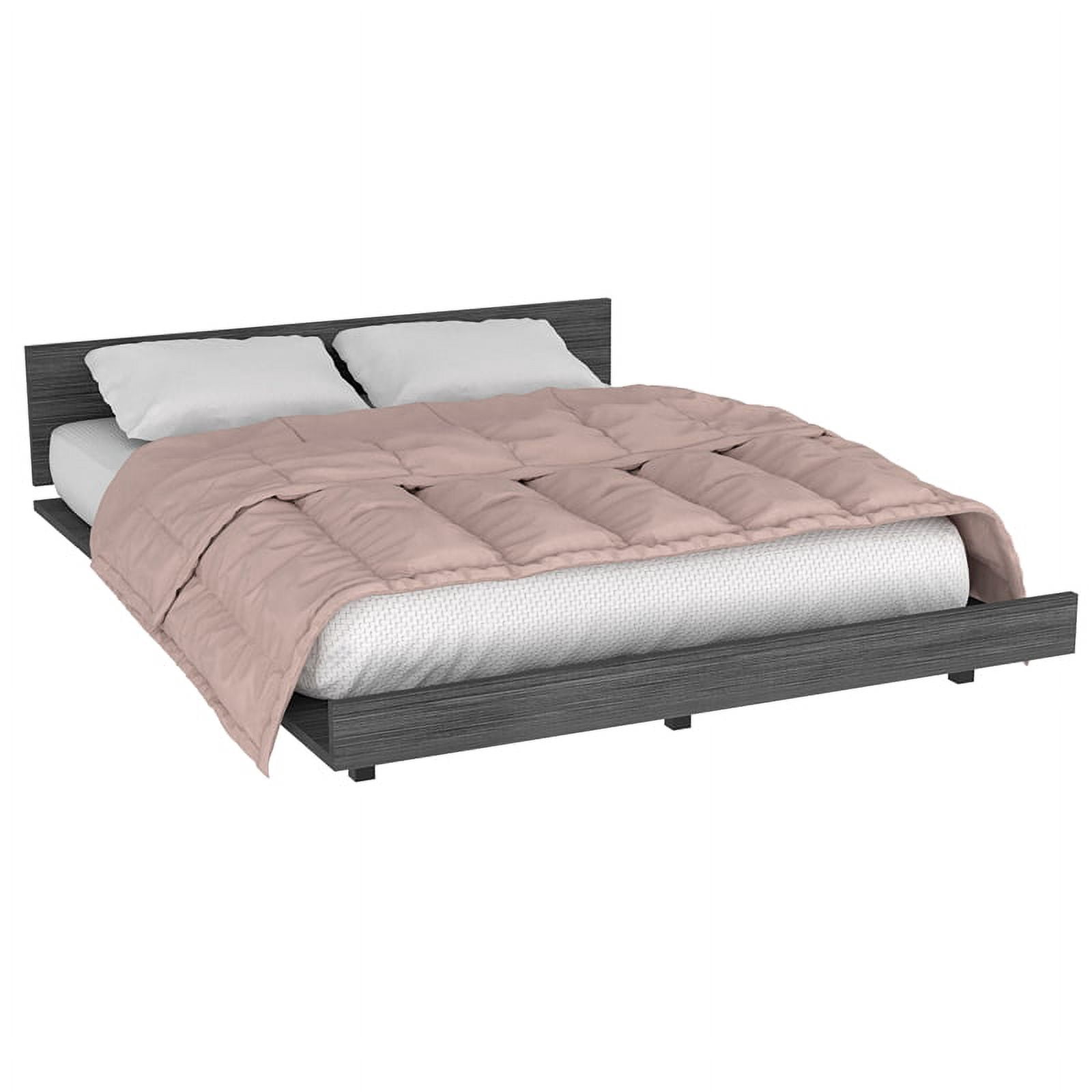 TUHOME Kaia Queen Size Bed Frame, Platform Base with Headboard ...