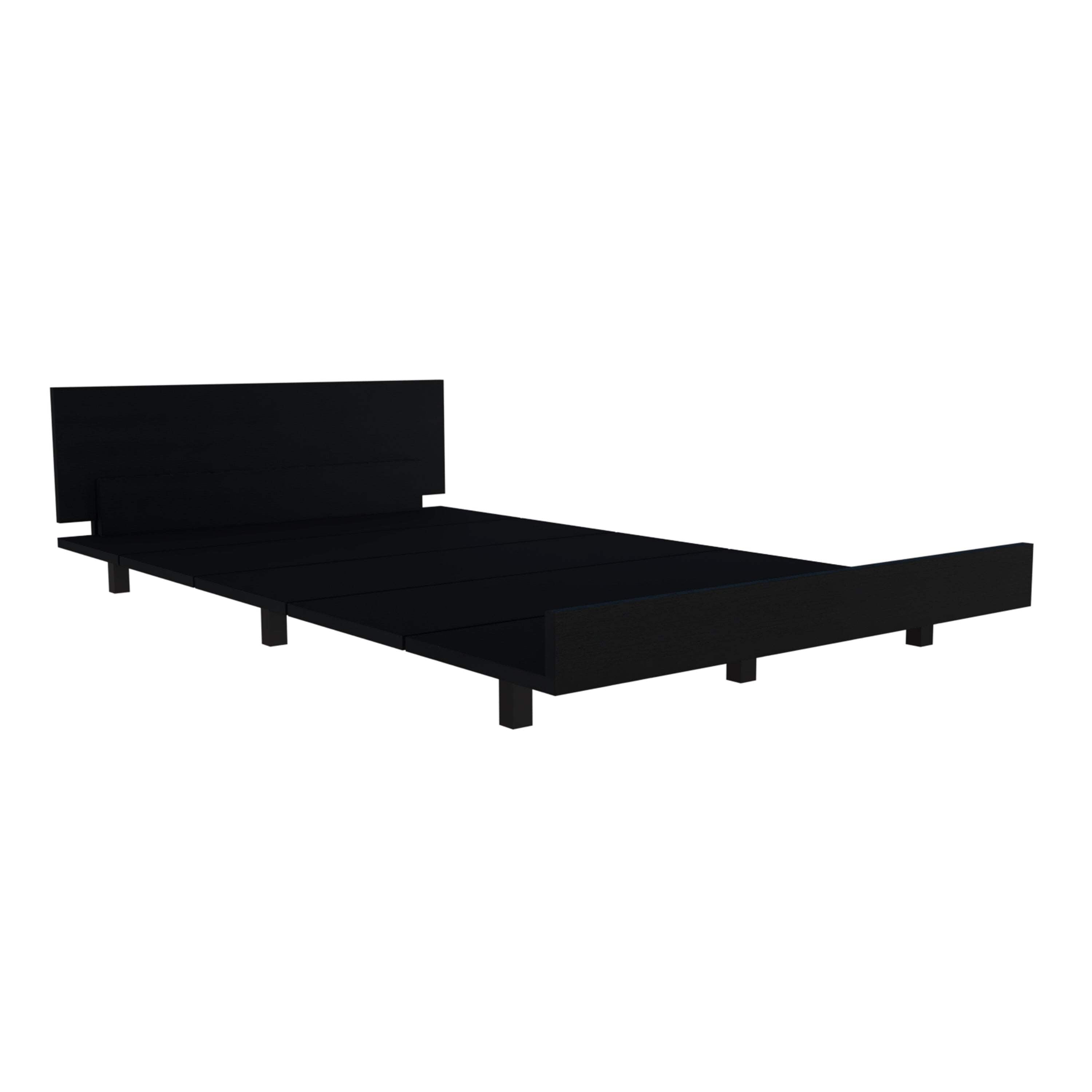 Kaia Twin Bed Base With Headboard Black Twin Black Bedroom Particle ...