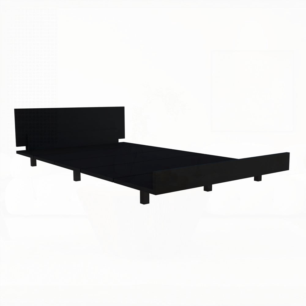 Kaia Twin Bed Base with Headboard Black Having Sturdy Metal Handles and ...