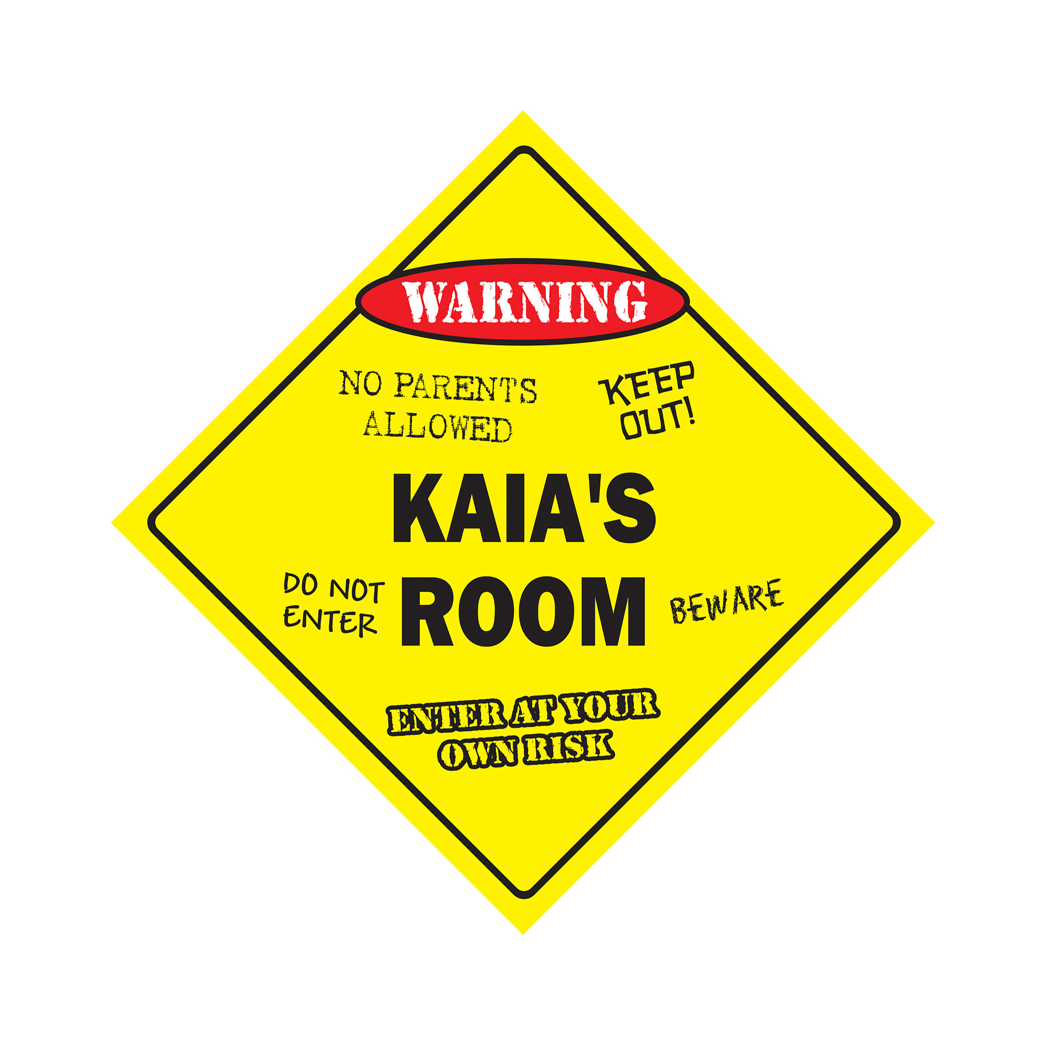 Kaia's Room Sign Crossing Zone Xing | Indoor/Outdoor | 20" Tall kids ...