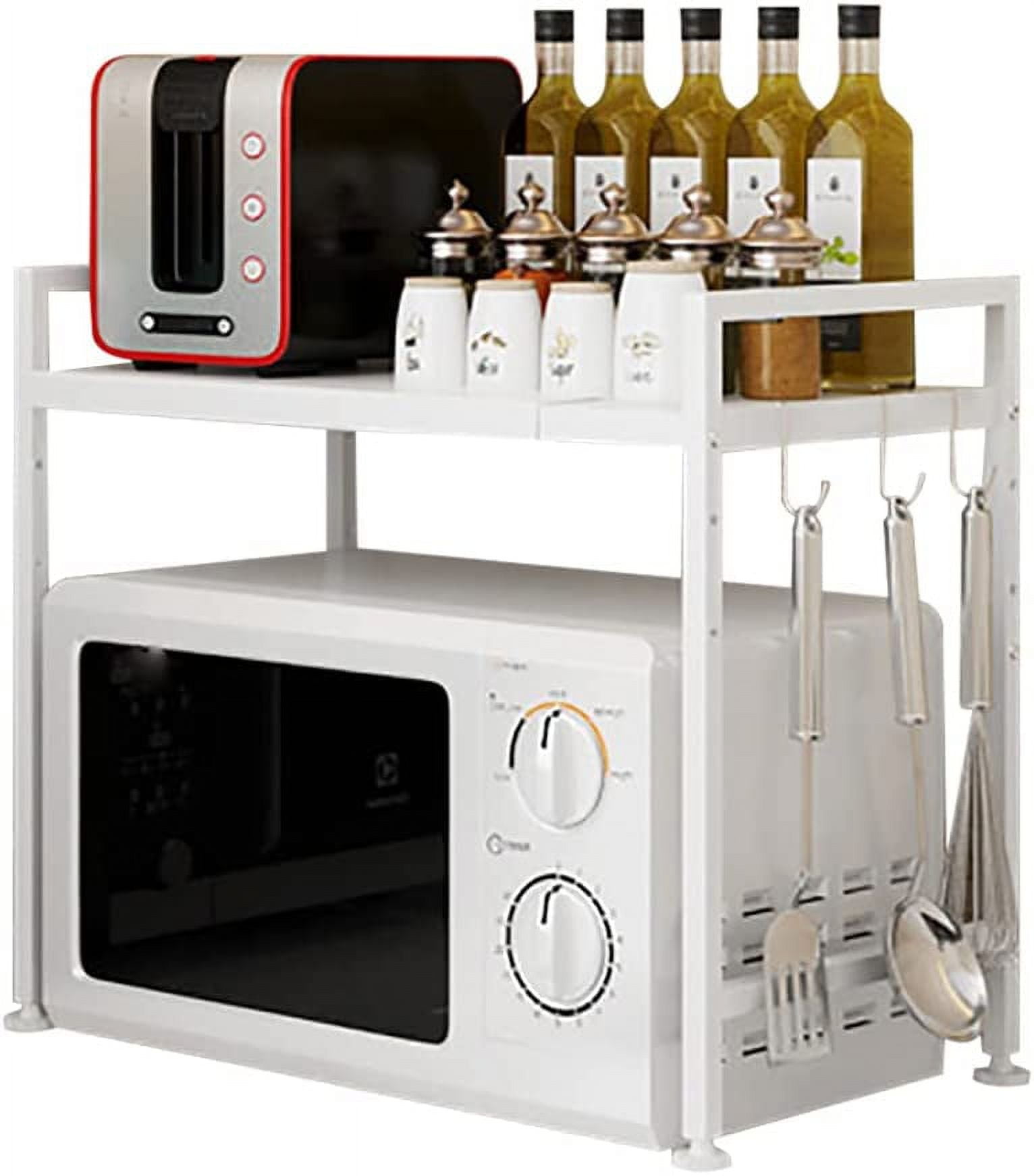 Kaibrite 2-Tier Microwave Oven Rack Expandable and Height Adjustable ...