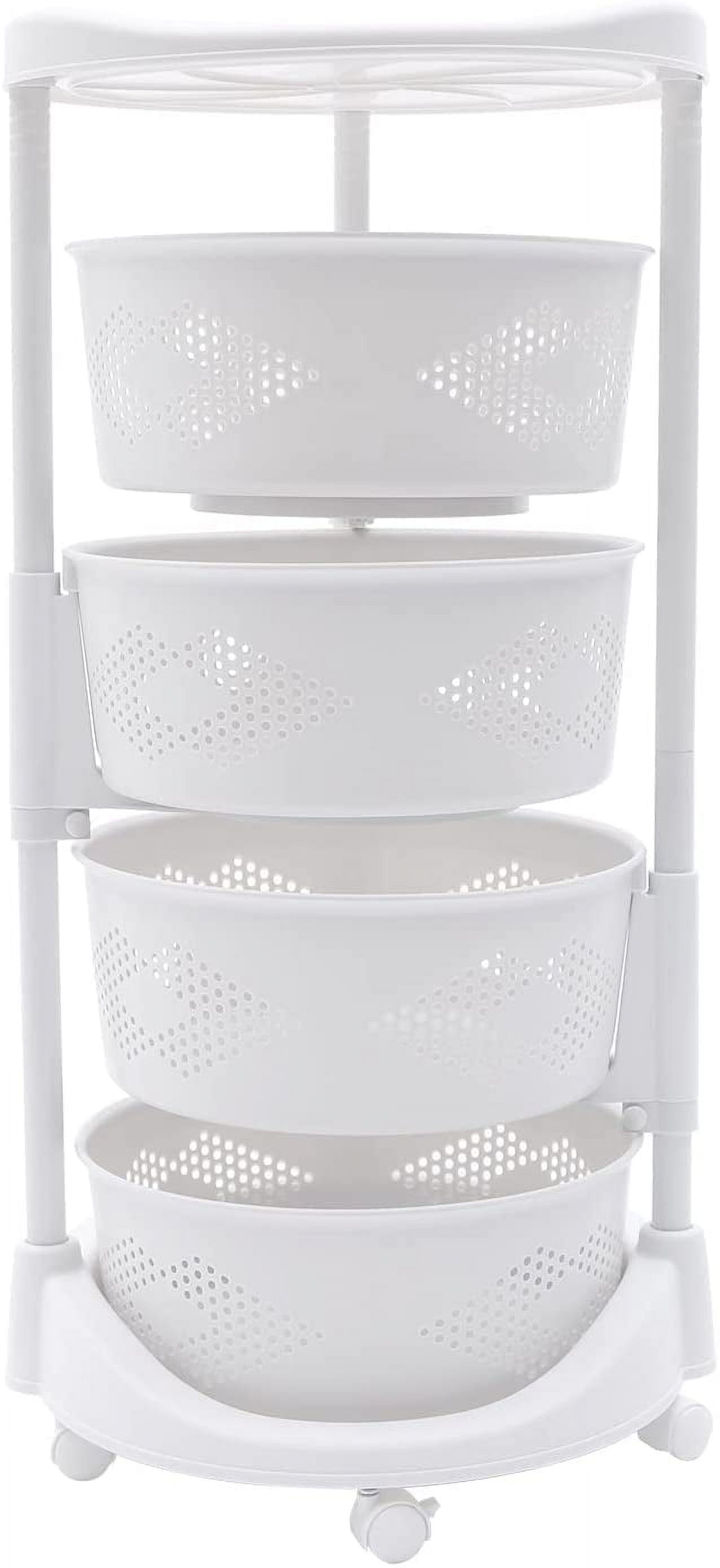 Kaibrite Rotating Kitchen Storage Rack, 4-Layer Revolving Basket Shelf ...