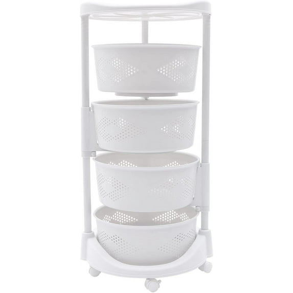 Kaibrite Rotating Kitchen Storage Rack, 4-Layer Revolving Basket Shelf ...