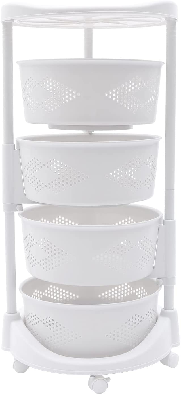 Kaibrite Rotating Kitchen Storage Rack, Multi-Layer Revolving Basket ...