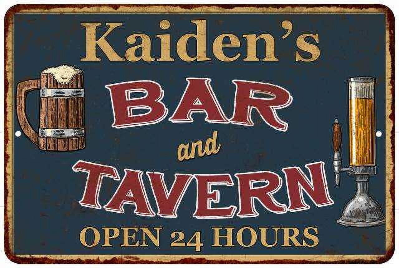 Kaiden's Green Bar & Tavern Rustic Sign 12 x 18 Matte Finish Metal ...