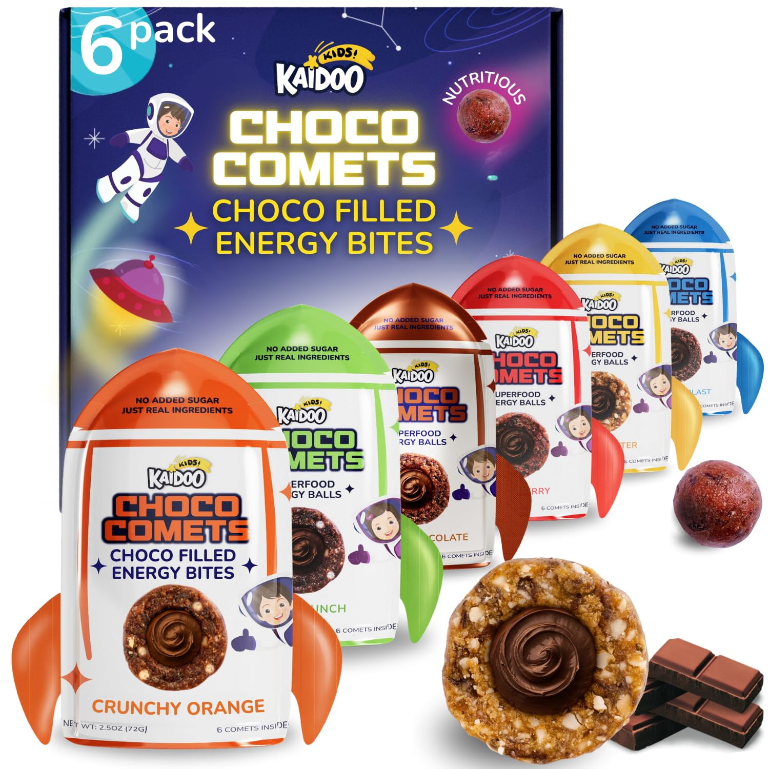 Kaidoo Kids Choco Comets DPF11 - Chocolate Filled Energy Balls, Natural ...